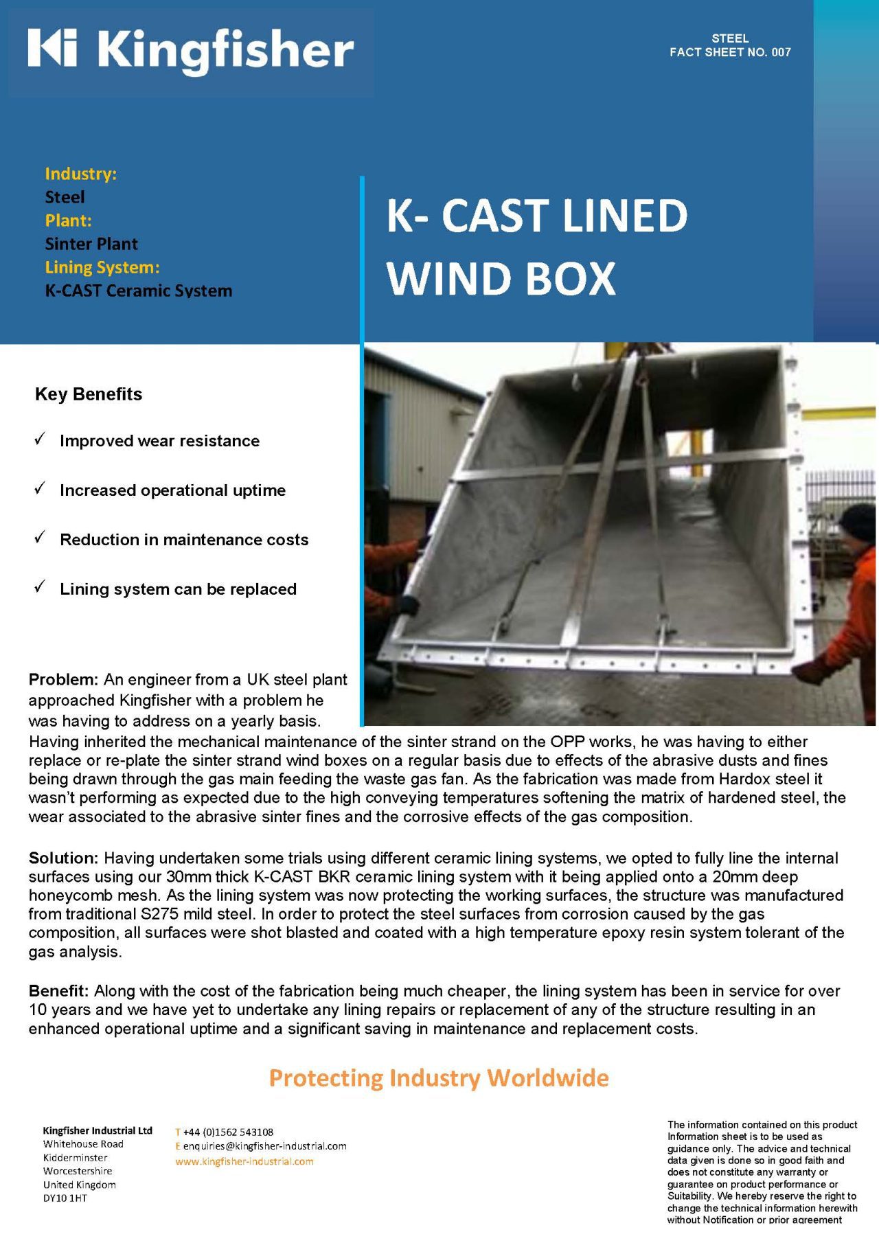 Wear Solutions for Steel Industry | Kingfisher