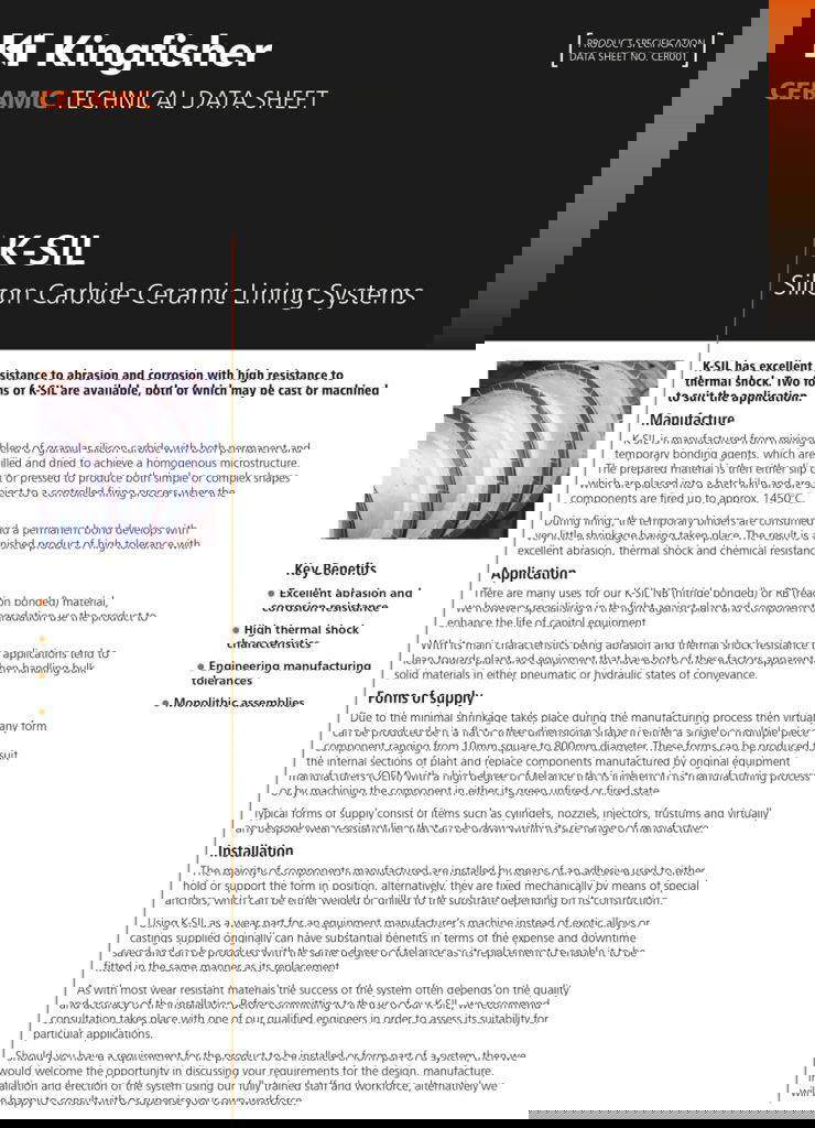 Ceramic Wear Protection | Liners | Kingfisher Industrial